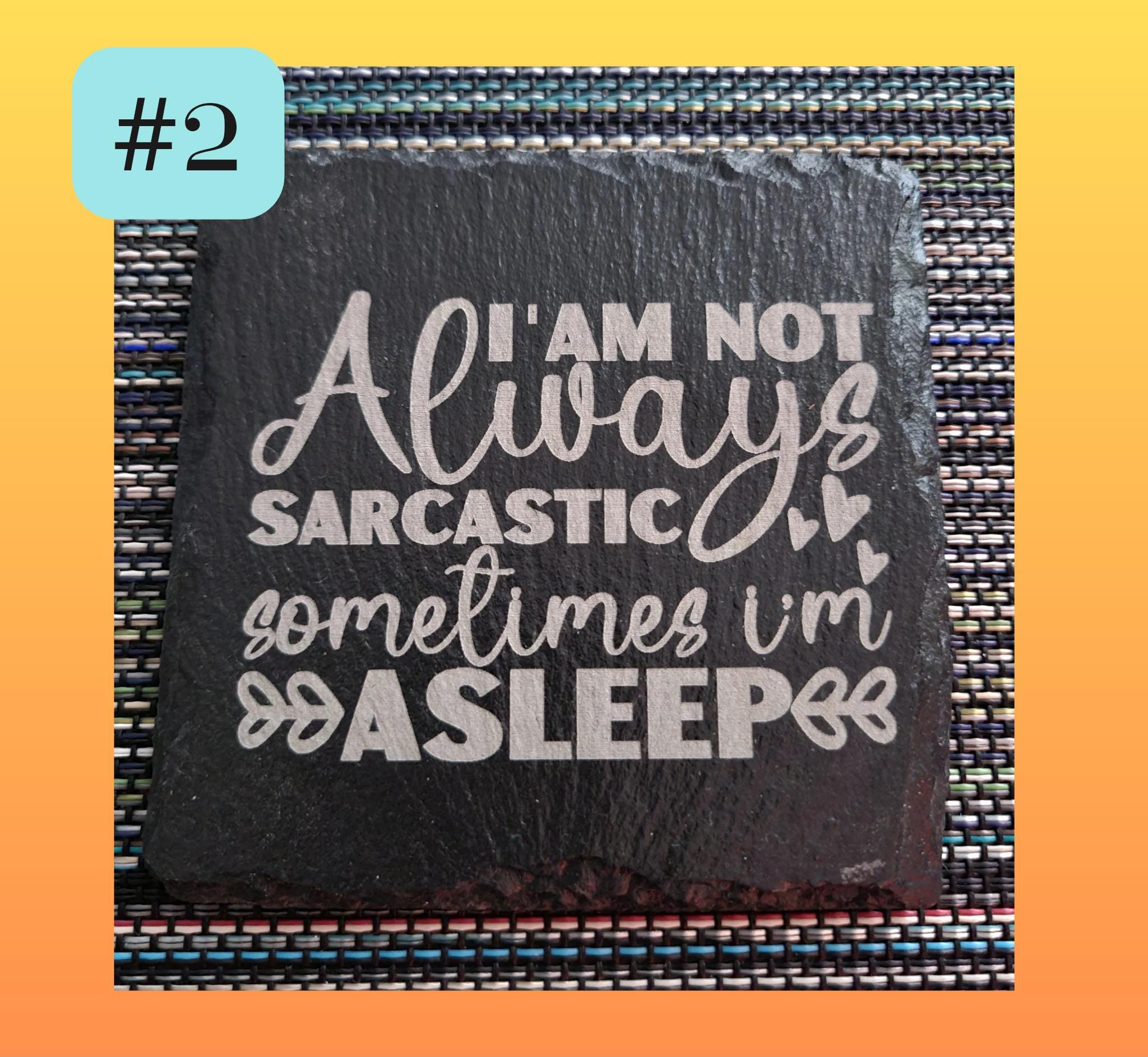Sarcastic Saying Slate Coasters: Laser Engraved Bar Gift Set - Etsy