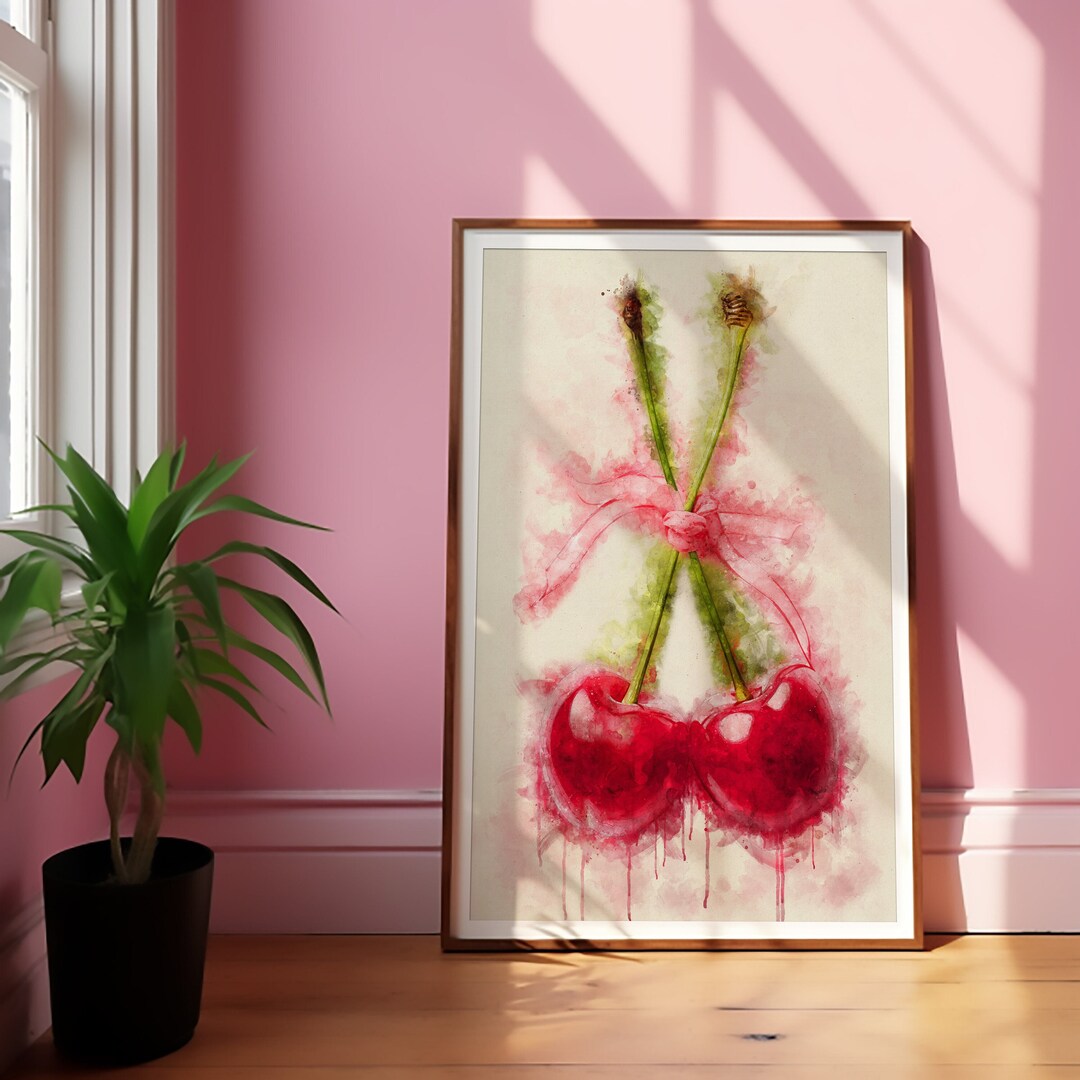 Cherry Poster Trendy Wall Art Digital Prints College Apartment Dorm ...