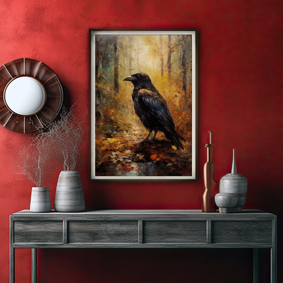 Crow Art Crow Print Crow Art Print Gothic Art Crow Wall Art Corvidcore ...