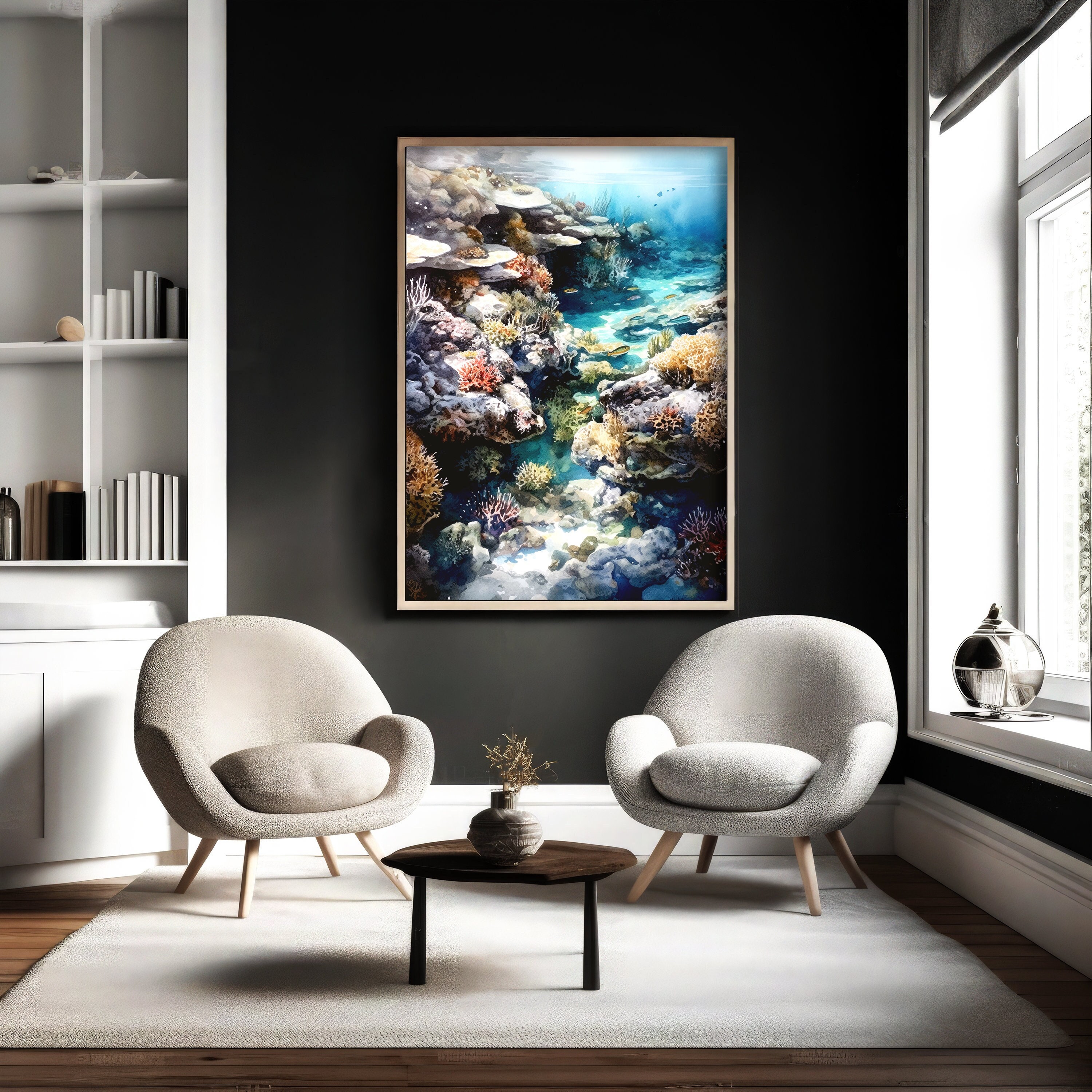 Coral Poster Ocean Life Print Vintage Poster Vintage Print Beach Art ...