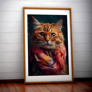 Minimalist Cat Art Decor Cat Wall Art Cat Design Modern Cat Wall Art ...