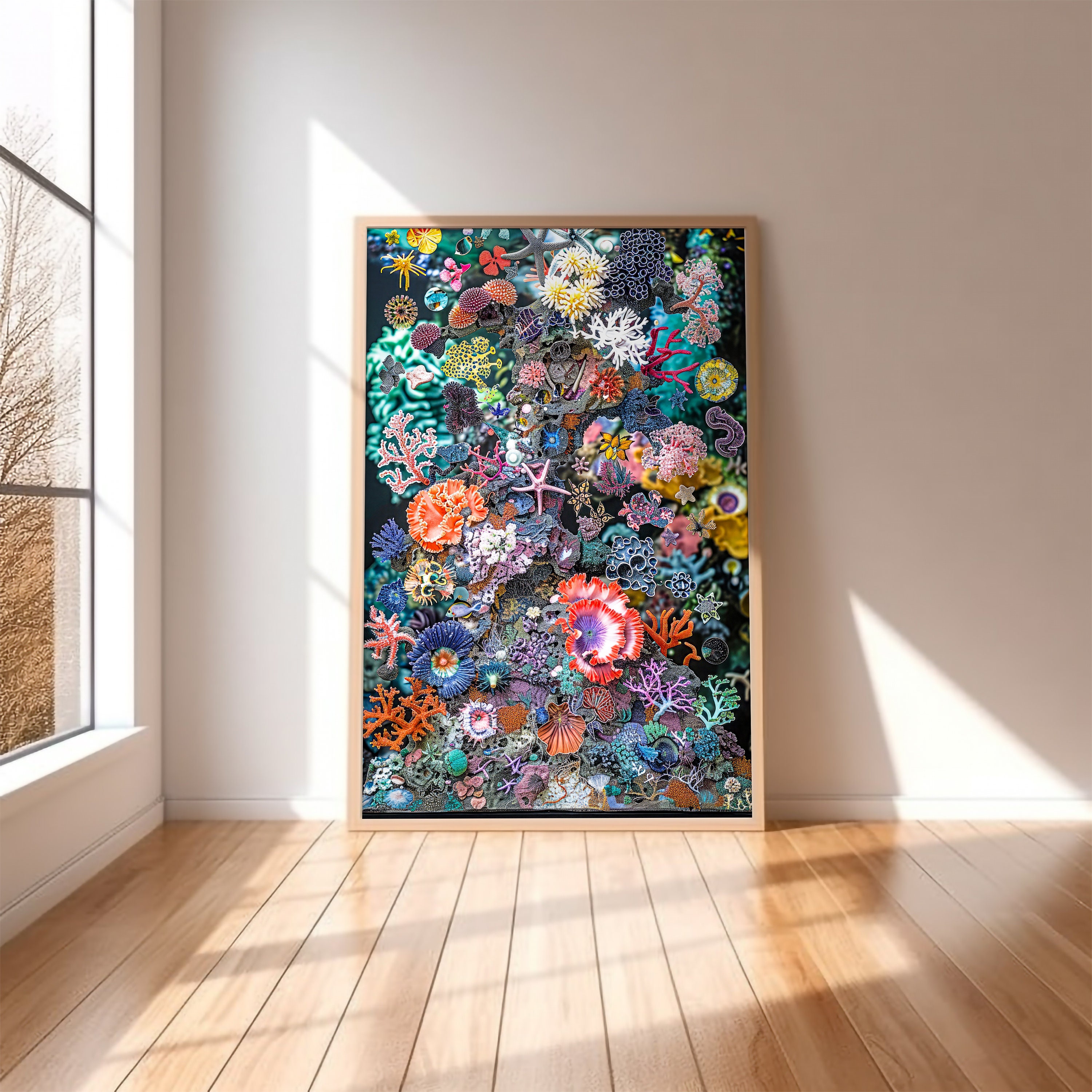 Maximalist Wall Art Vibrant Underwater Ecosystem Maximalist Ocean Life ...