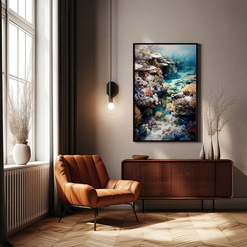 Coral Poster Ocean Life Print Vintage Poster Vintage Print Beach Art ...