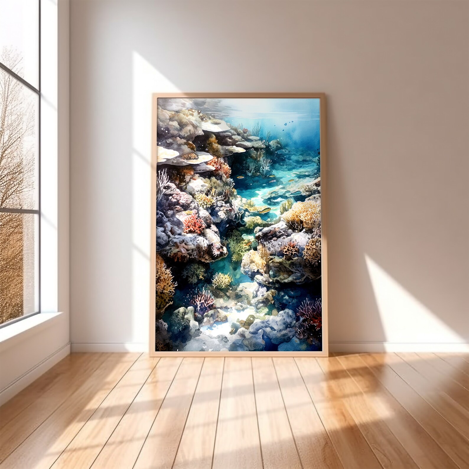 Coral Poster Ocean Life Print Vintage Poster Vintage Print Beach Art ...