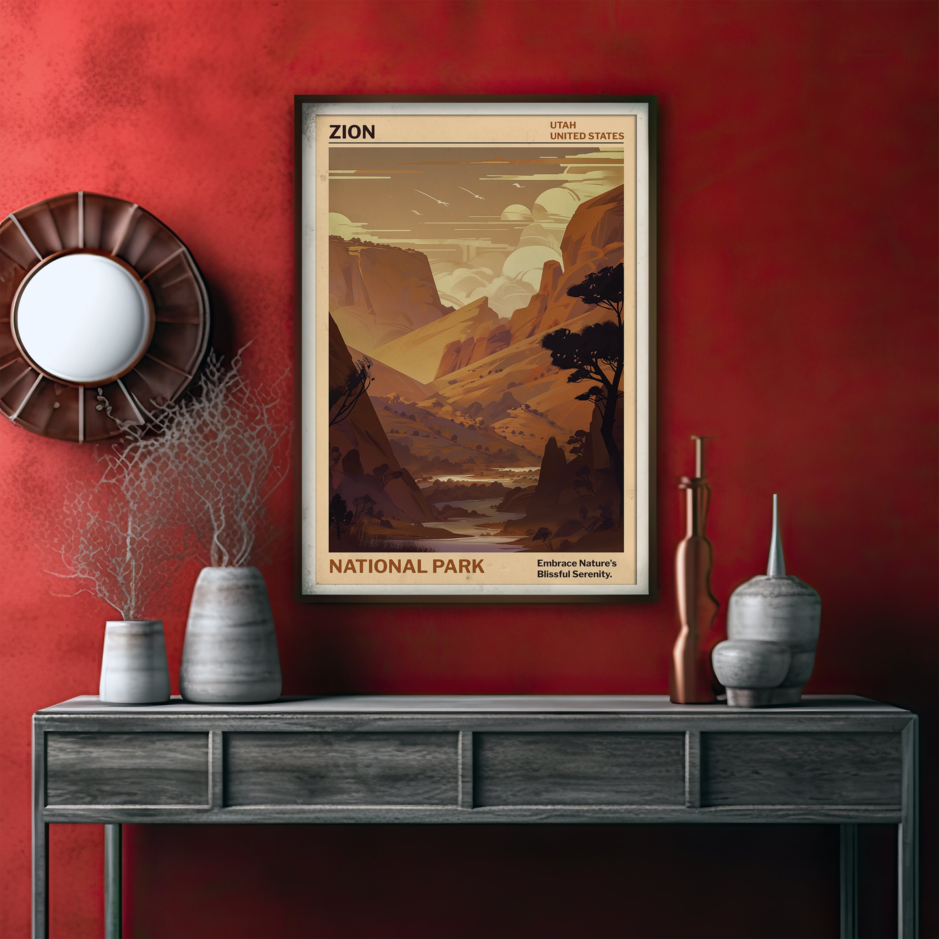 National Park Digital Print Poster Set Wall Decor Outdoor - Etsy