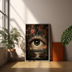 Enchanted Gaze: Macabre Eyes Wall Art - Surreal Gothic Decor - Digital ...