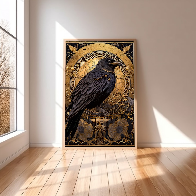 Magical Raven and Crow Art Print Gothic Decor Witchcraft Black - Etsy