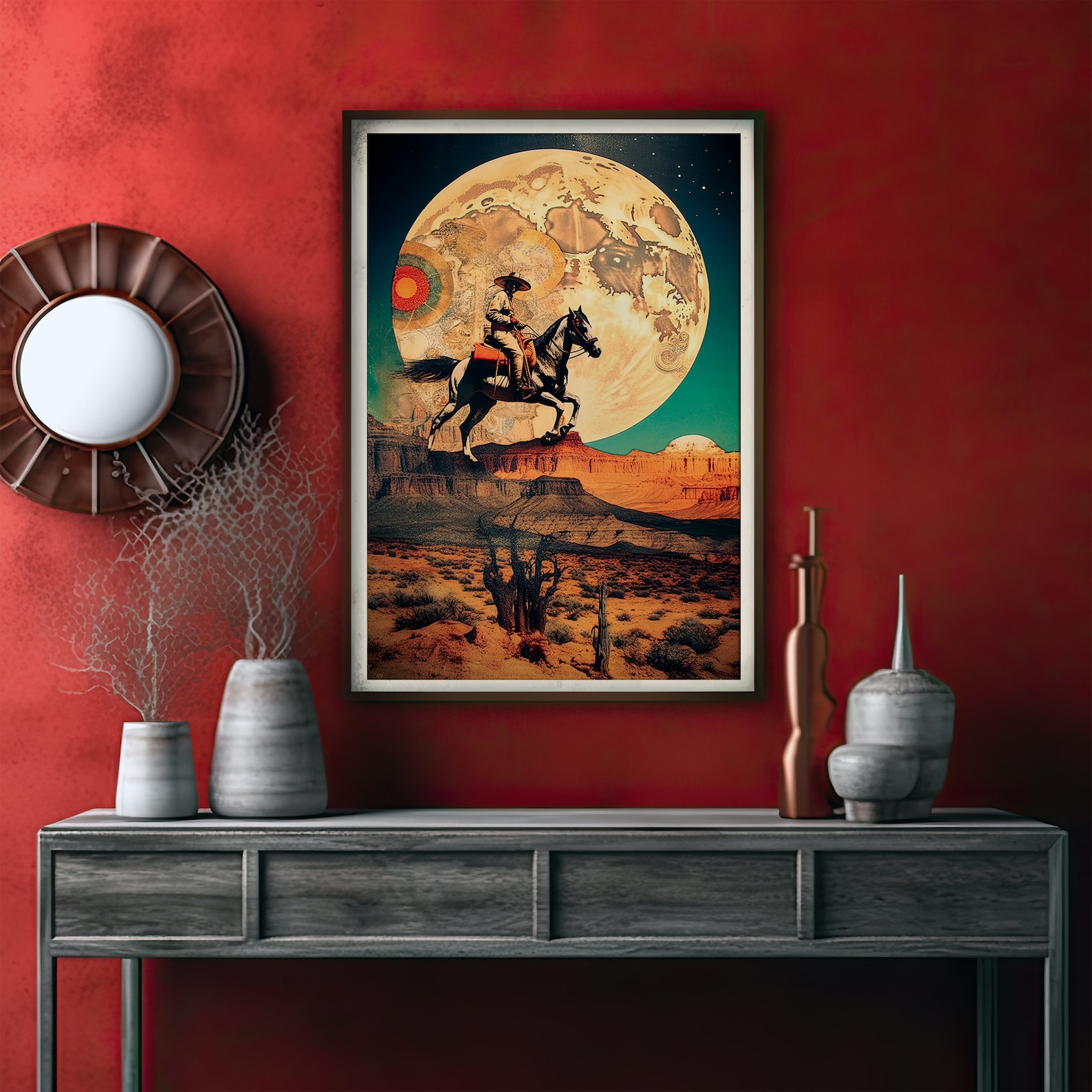 Space Cowboy Art Print Cosmic Sci-fi Art Cosmic Trails Vintage Collage ...