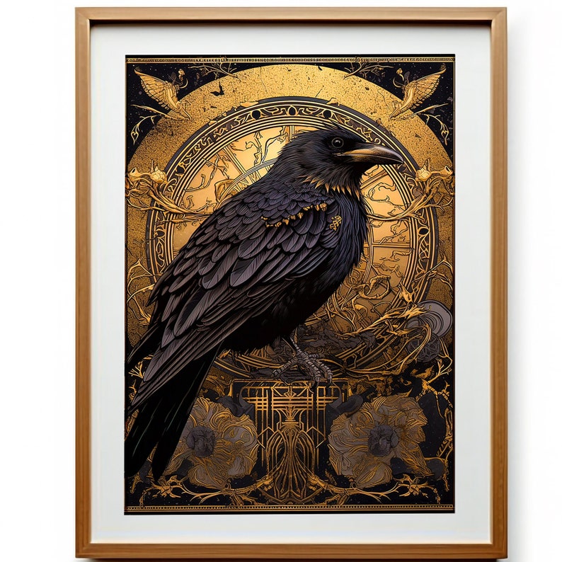 Magical Raven and Crow Art Print Gothic Decor Witchcraft Black - Etsy