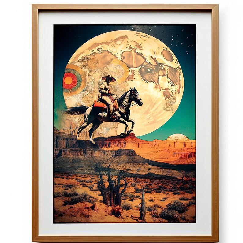 Space Cowboy Art Print Cosmic Sci-fi Art Cosmic Trails Vintage - Etsy