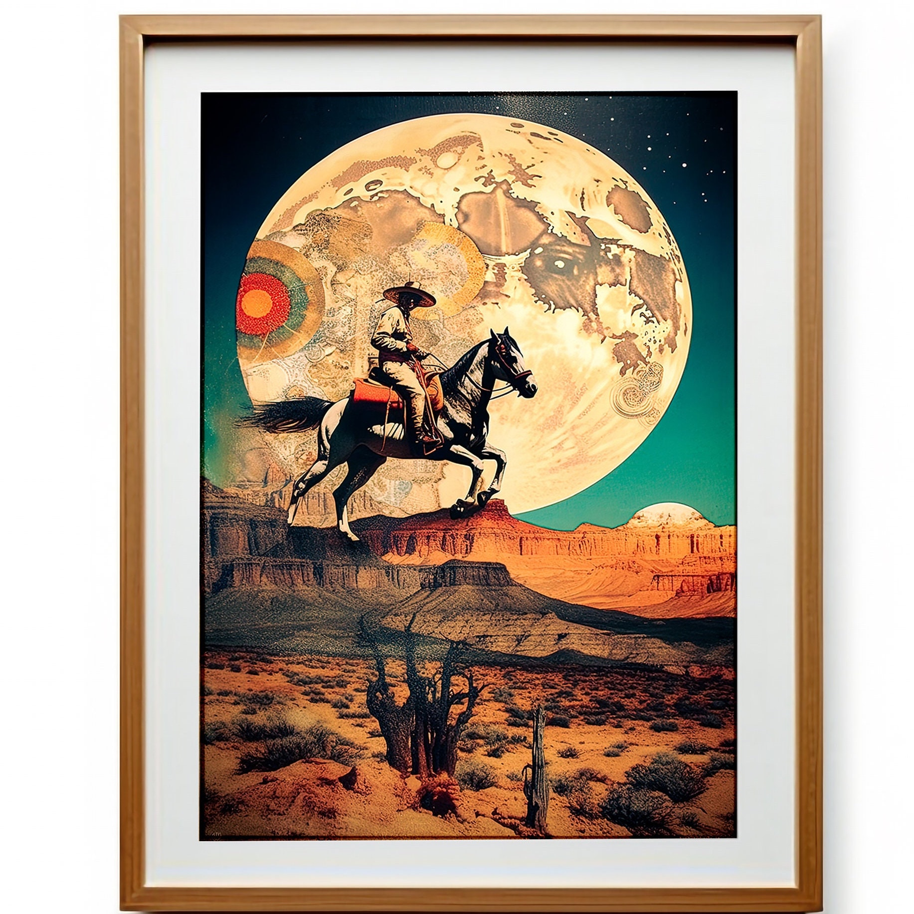 Space Cowboy Art Print Cosmic Sci-fi Art Cosmic Trails Vintage - Etsy