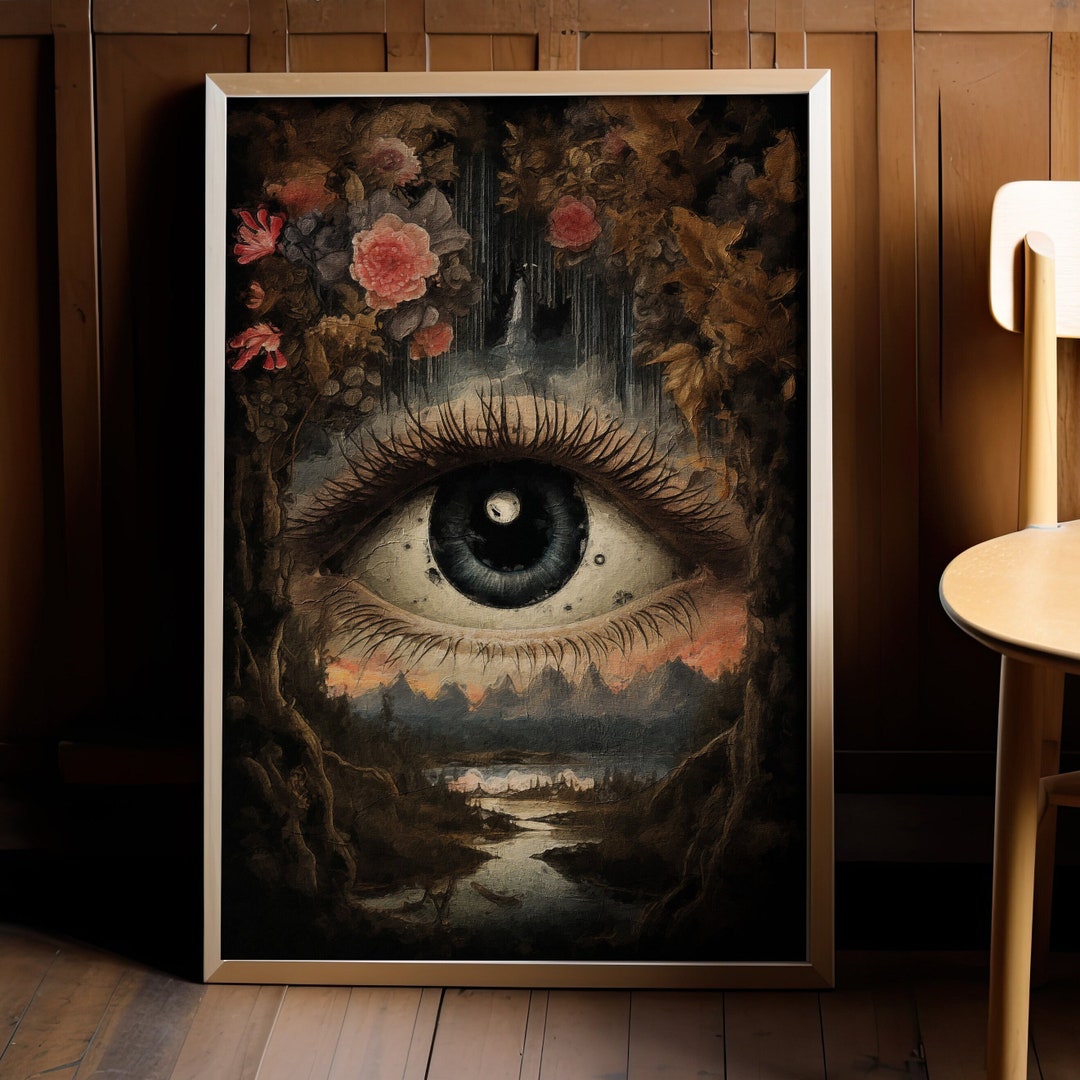 Enchanted Gaze: Macabre Eyes Wall Art - Surreal Gothic Decor - Digital ...