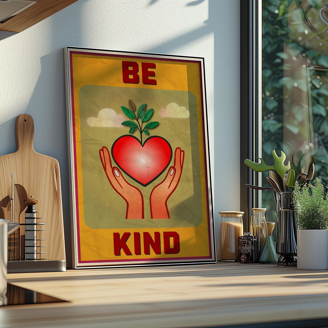 Be Kind Creativity Poster | Modern Retro Wall Art | Trendy Downloadable ...