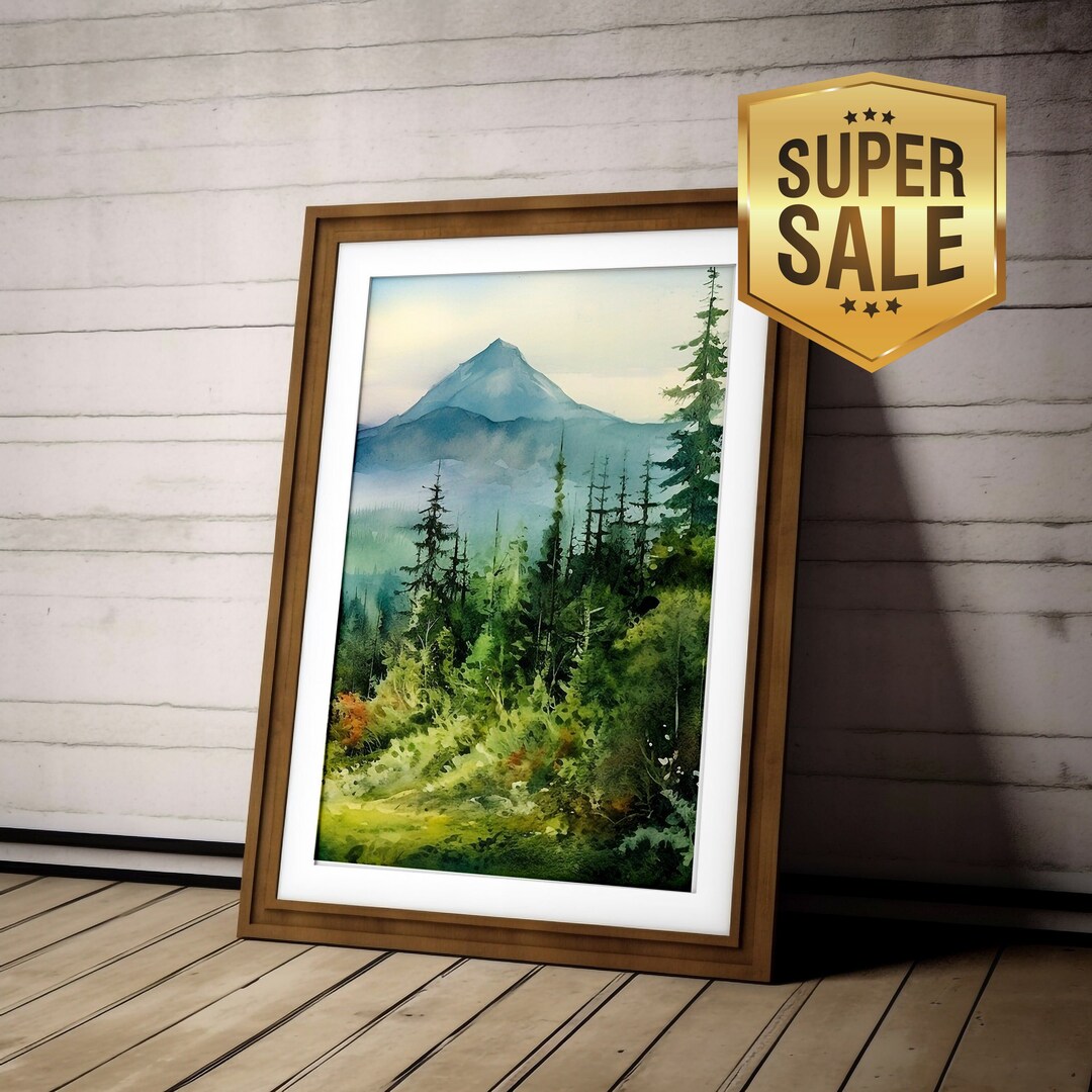 Digital Watercolor Forest Printable Nature Digital Print Forest Print ...