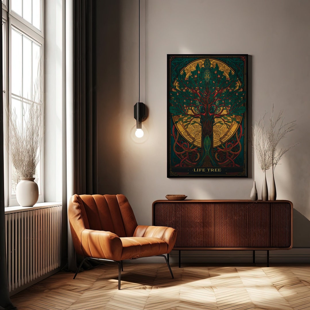 Árbol de la vida art déco de pared imprimible - Etsy México