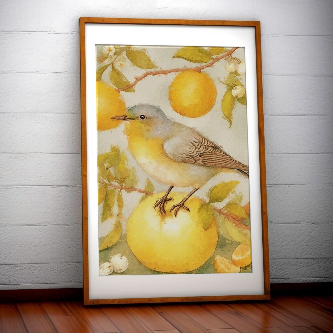Bird Inspired Nouveau Wall Art Vintage Cottagecore Botanical Print ...