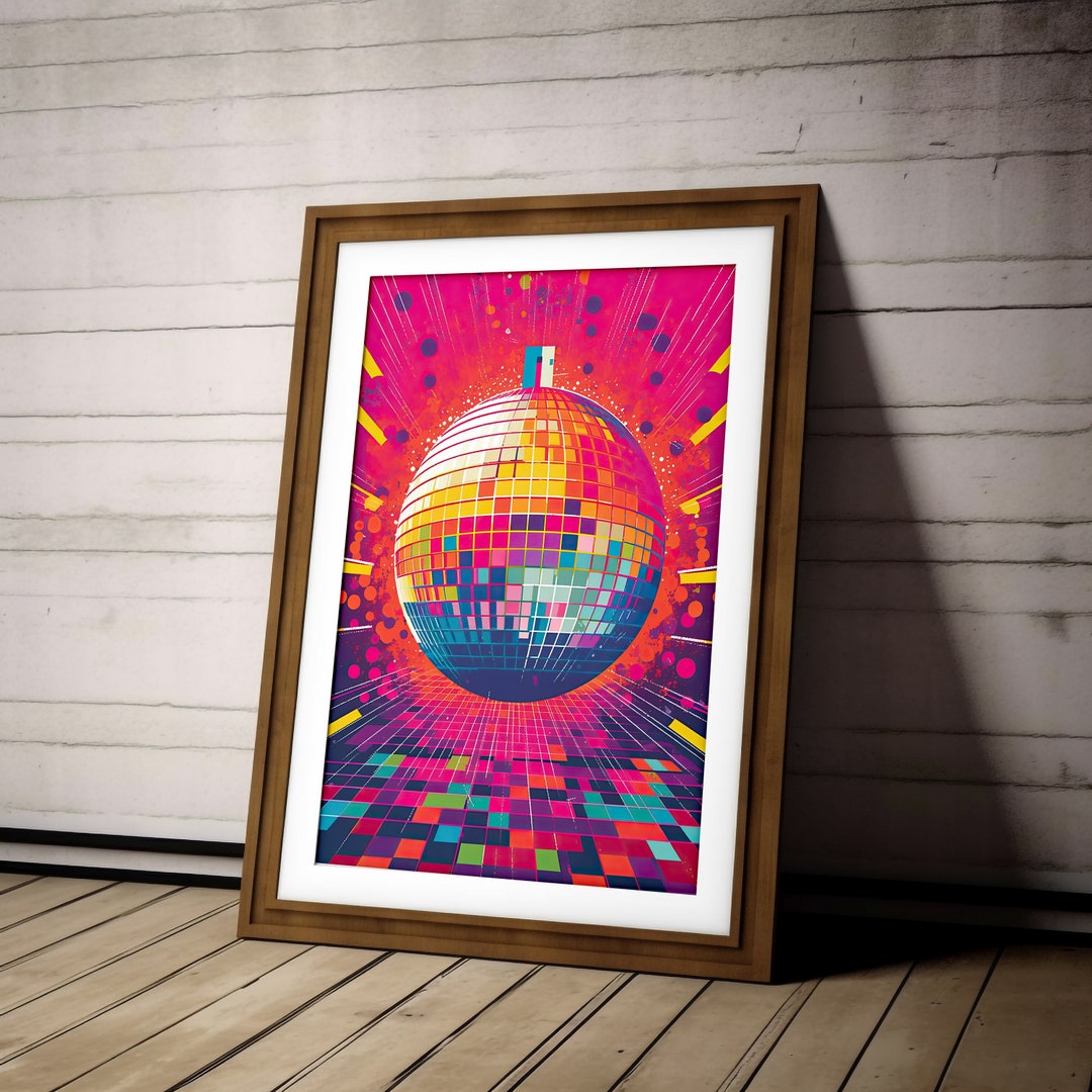 Trendy Girly Disco Ball Poster 80s Retro Fun Aesthetic Dorm Room Decor ...