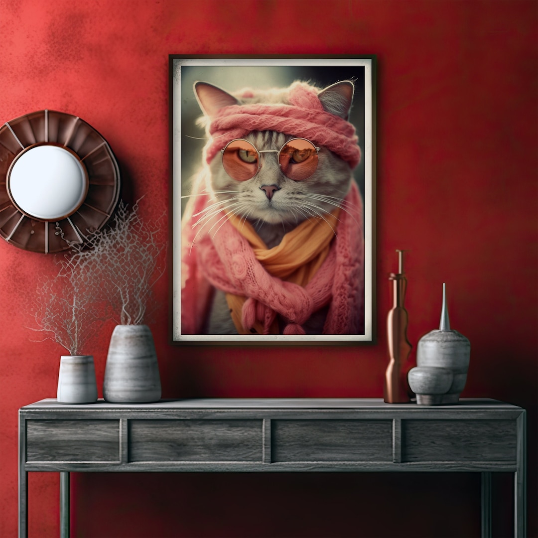 Vintage Cat Poster Funny Cat Poster Cat Poster Cat Poster Gift for Cat ...