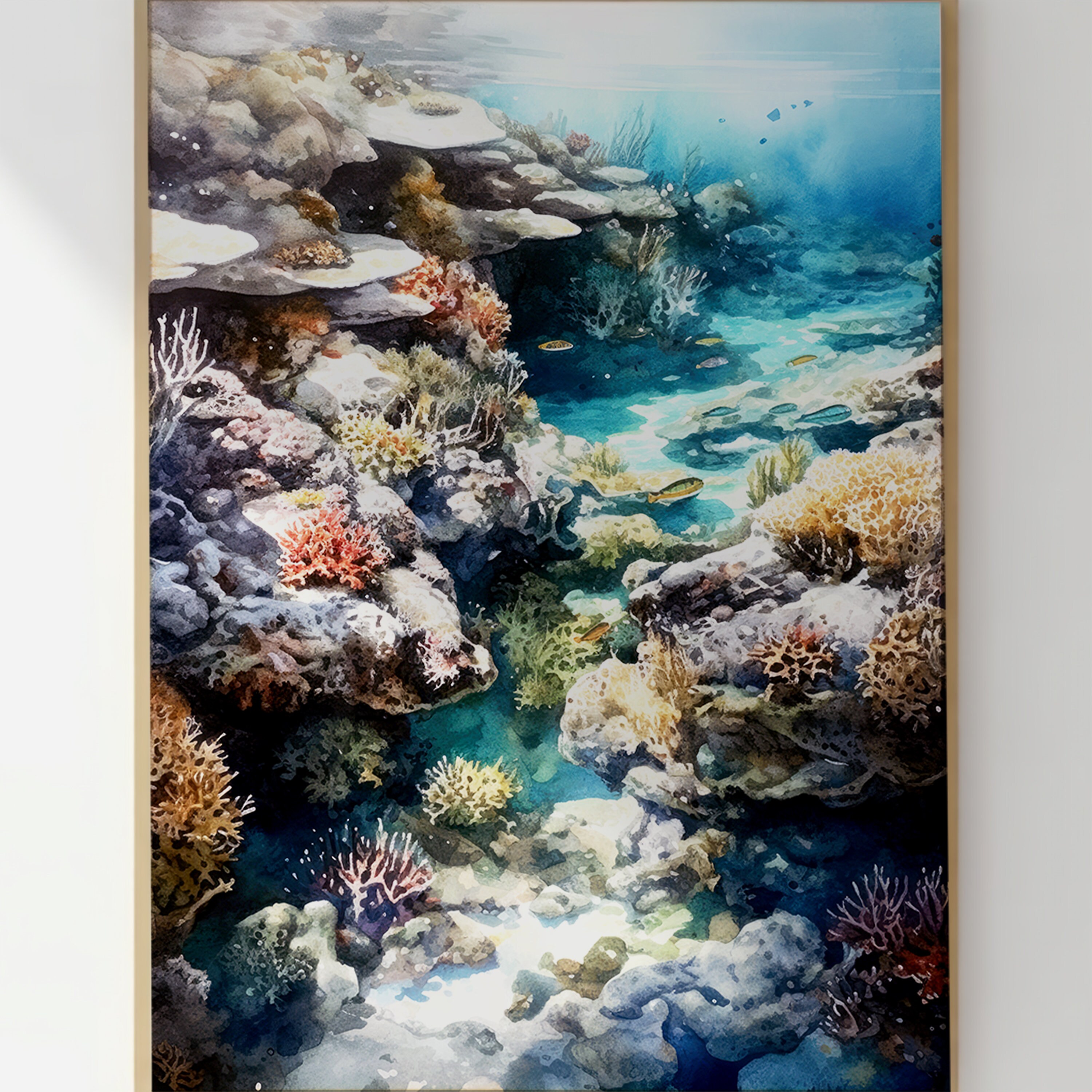 Coral Poster Ocean Life Print Vintage Poster Vintage Print Beach Art ...