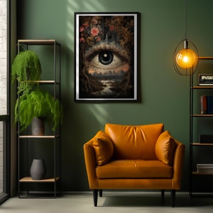 Enchanted Gaze: Macabre Eyes Wall Art - Surreal Gothic Decor - Digital ...