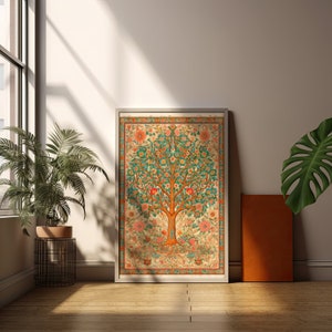 Vintage Cottagecore Botanical Print - Morris Inspired Tree Art Nouveau ...