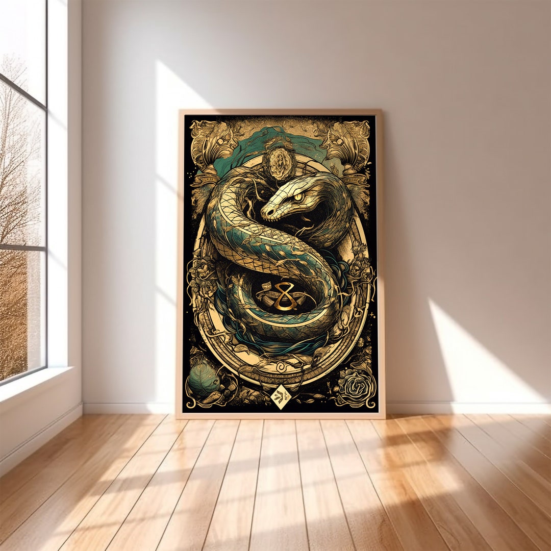 Magical Snake Tarot Art Print Gothic Decor Witchcraft Black and Red ...