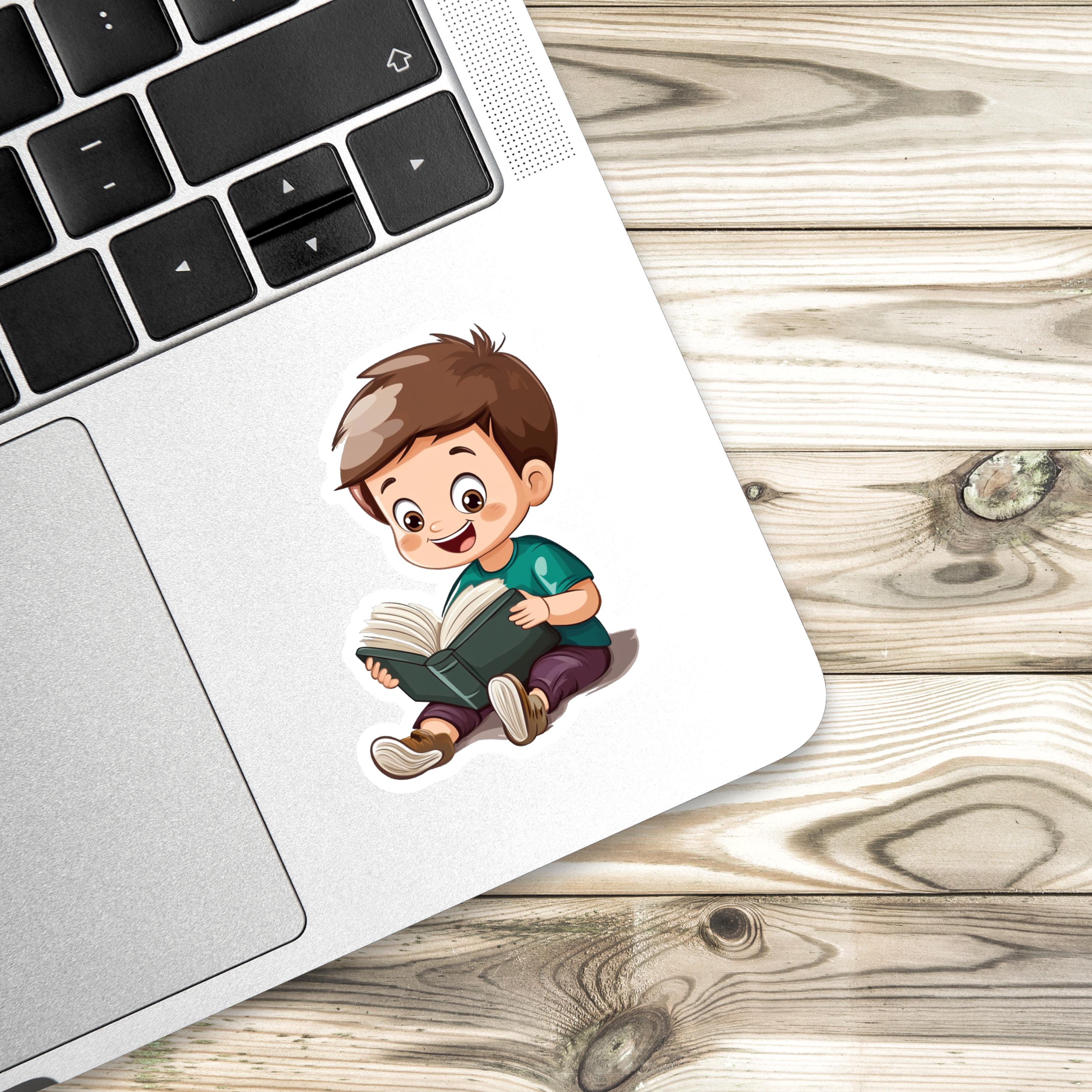 Boy Reading His Bible Sticker – Christian Vinyl Sticker | Faith-based ...