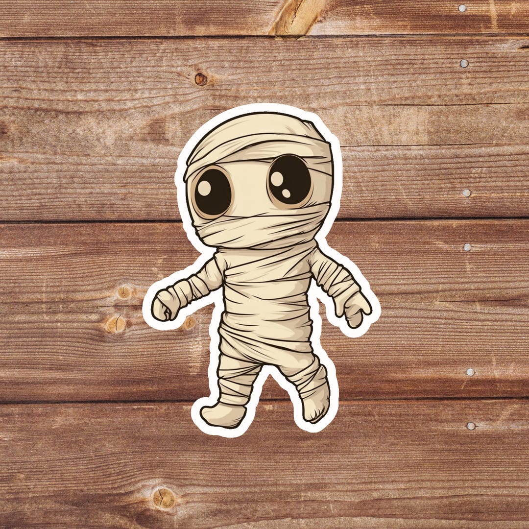 Cute Mummy Sticker | Halloween Decor | Cute Kids Monster Sticker ...
