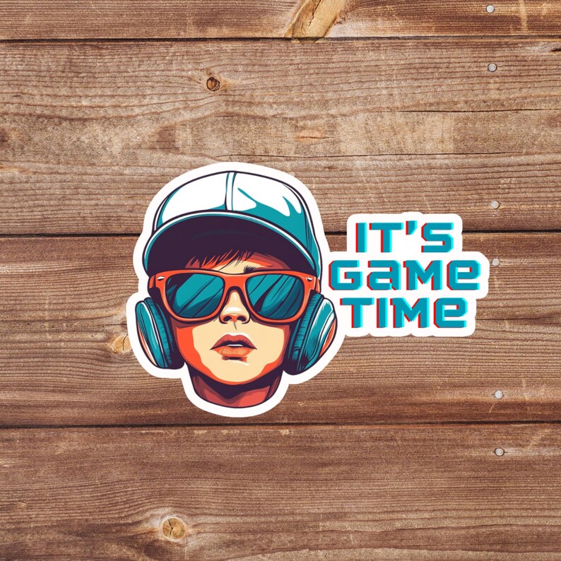 Video Game Boy Sticker – "it's Game Time" Cool Gamer Vinyl Sticker ...