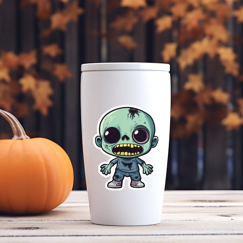 Cute Zombie Sticker | Halloween Decor | Cute Kids Monster Sticker ...