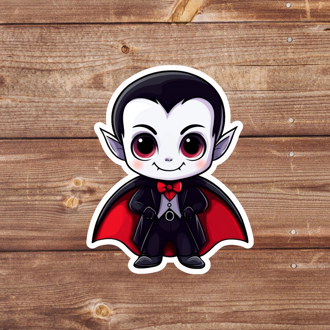 Cute Vampire Sticker | Halloween Decor | Cute Kids Monster Sticker ...