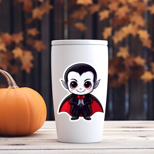 Cute Vampire Sticker | Halloween Decor | Cute Kids Monster Sticker ...