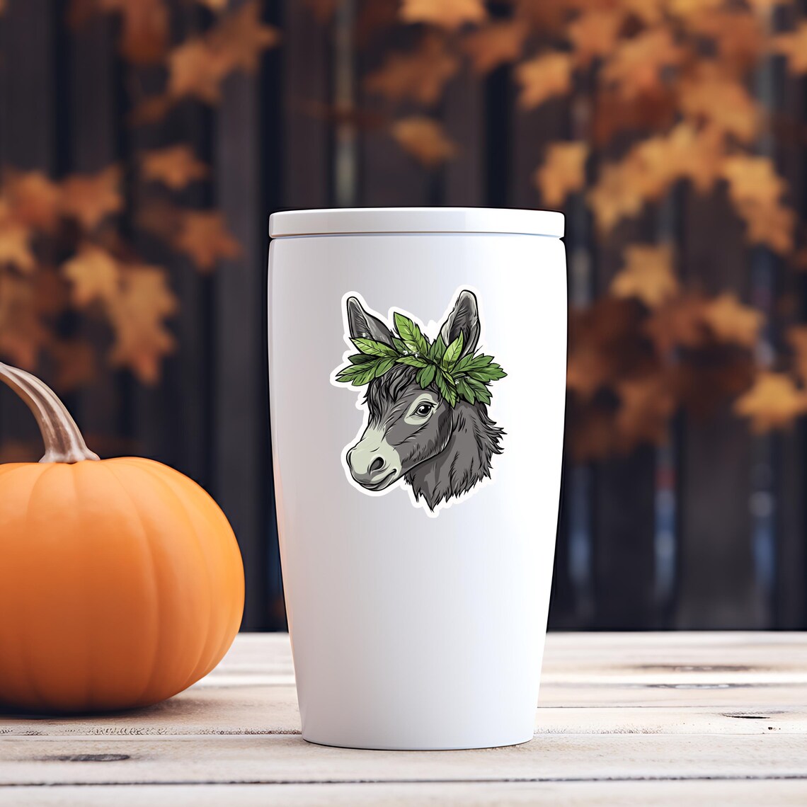 Cute Donkey Sticker – Adorable Donkey Vinyl Sticker for Laptops, Water ...
