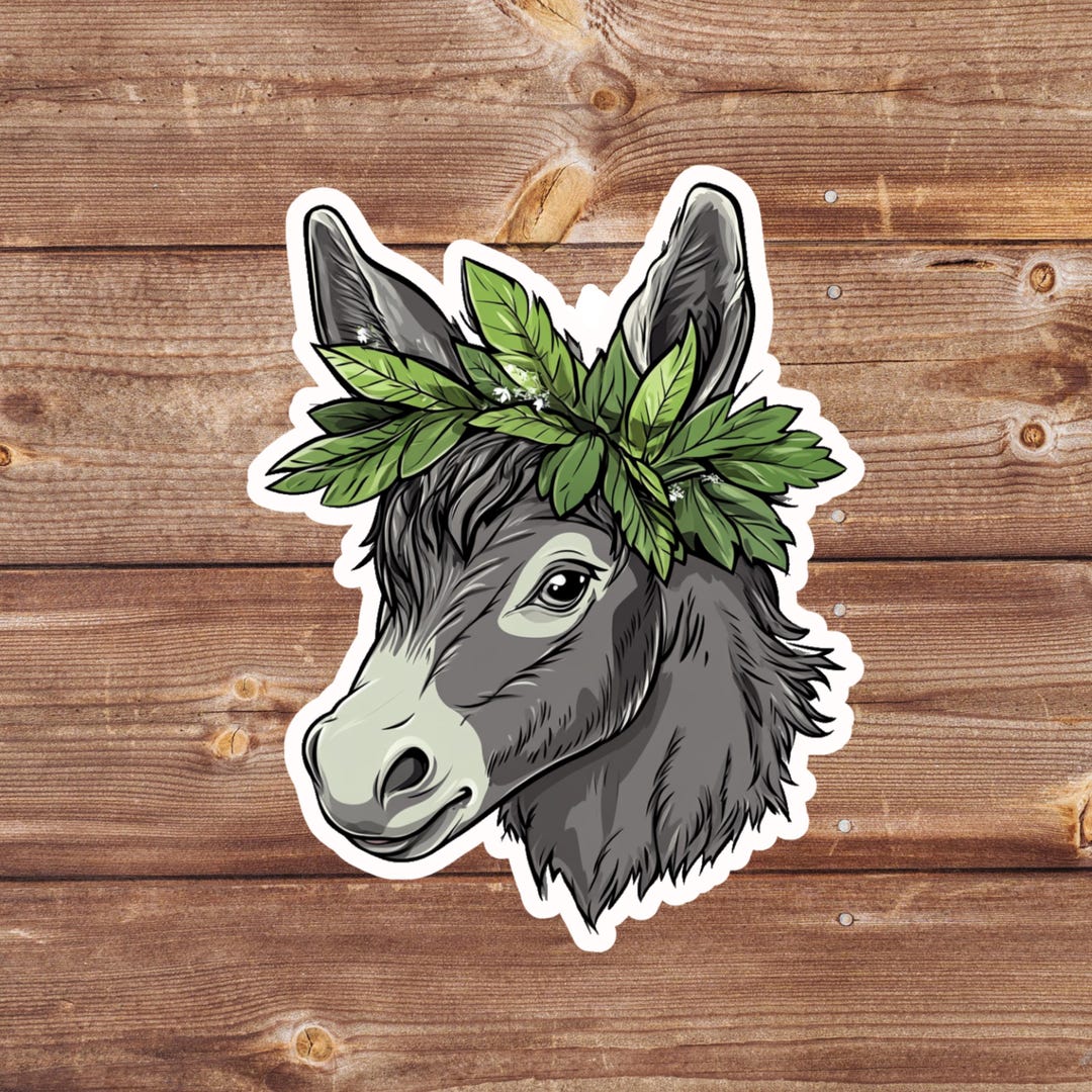 Cute Donkey Sticker – Adorable Donkey Vinyl Sticker for Laptops, Water ...