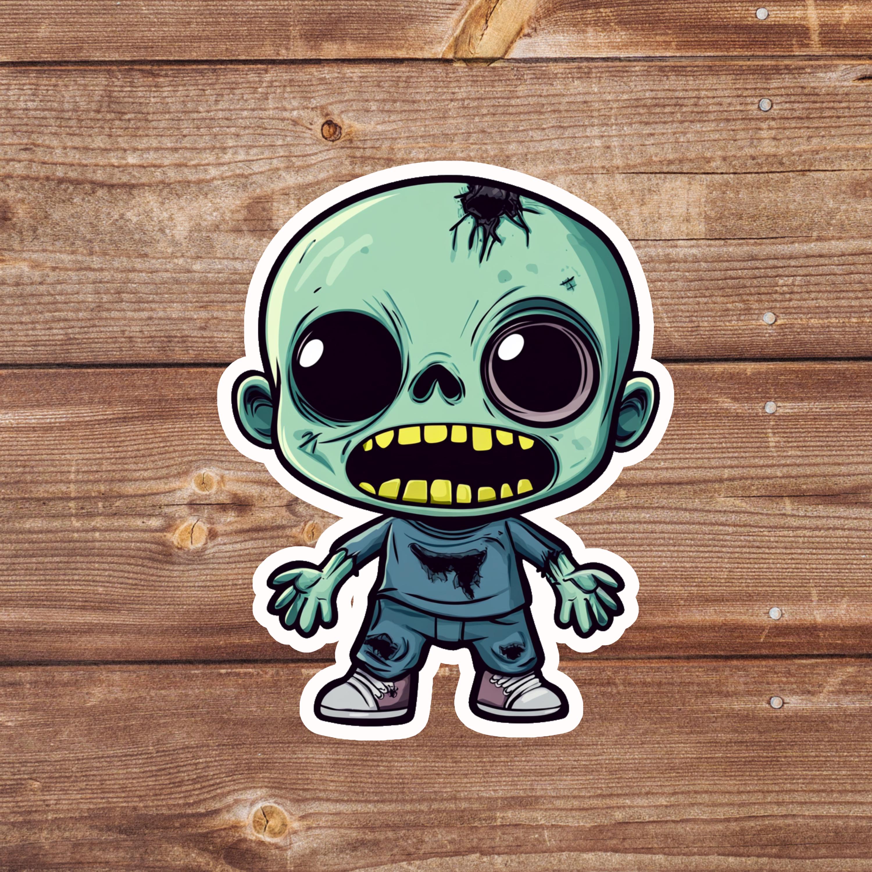 Cute Zombie Sticker | Halloween Decor | Cute Kids Monster Sticker ...