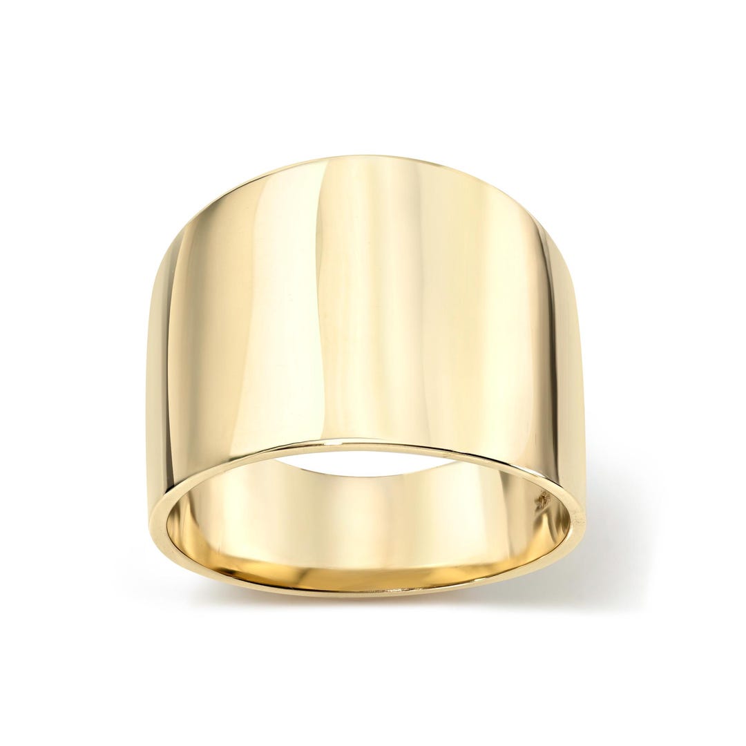 14K Gold Cigar Band I 15 MM Wide Solid Gold Cigar Band I Wide Statement ...