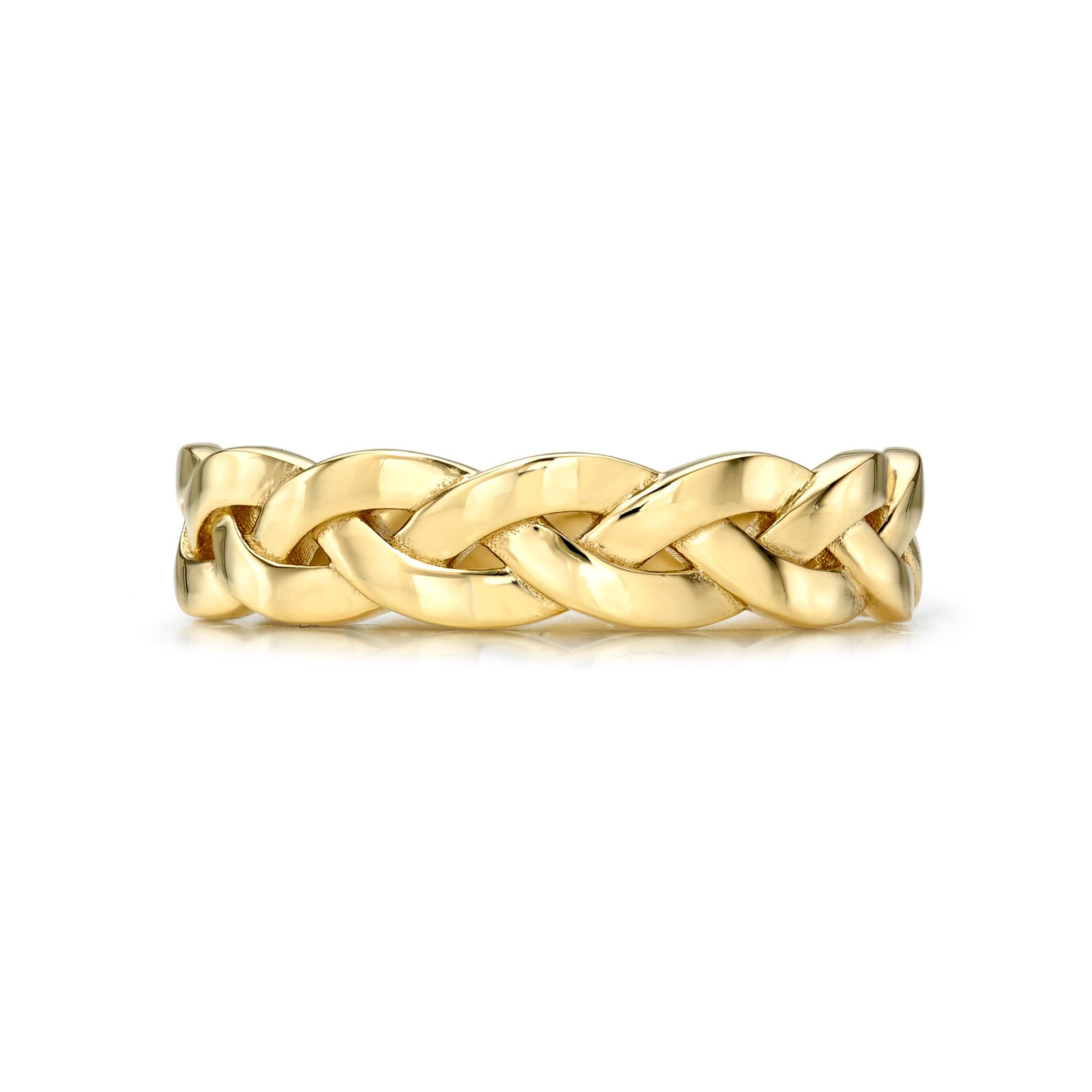 14K Solid Gold Braid Ring I 4.50 MM Wide Gold Twist Ring I Dainty ...