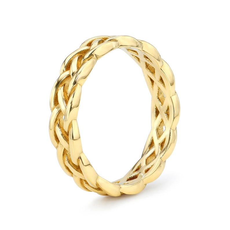 14k Gold Celtic Knot Ring I Solid Gold Irish Wedding Ring I Dainty Knot ...