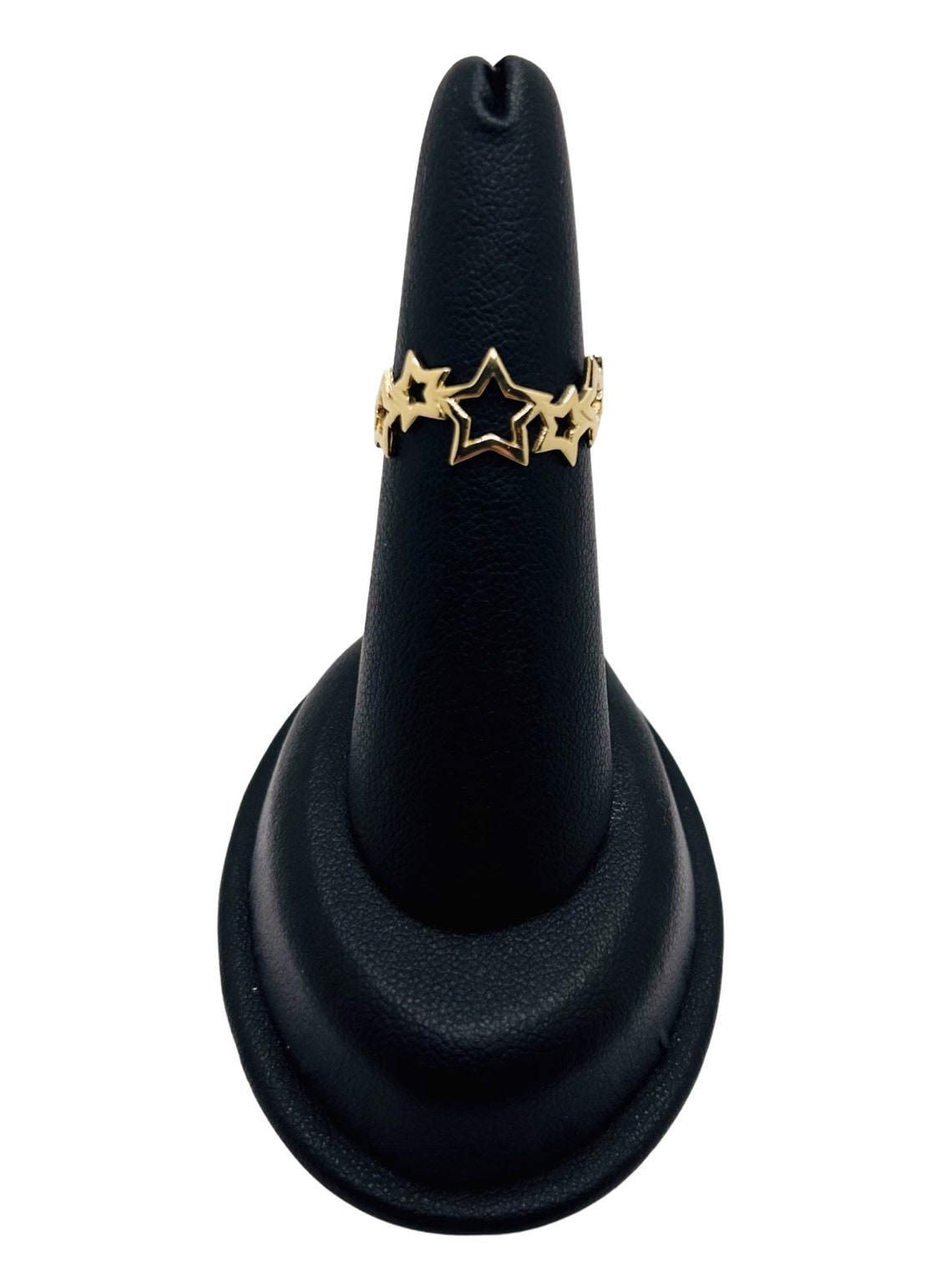 14k Gold Jewelry Real Gold Star Ring Solid Gold Thin Ring Fashion Fine ...