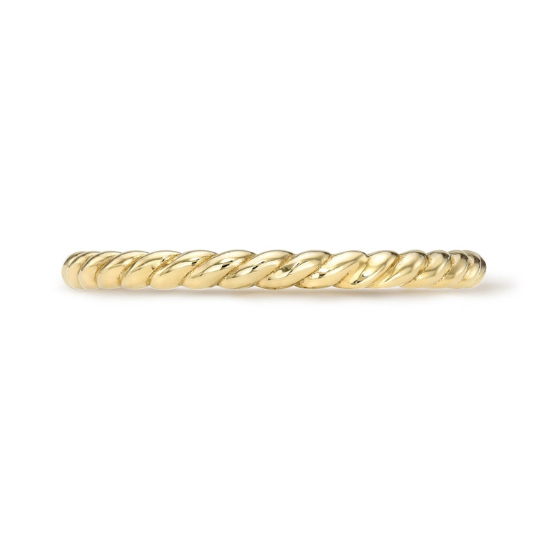 14K Solid Gold Braided Rope Ring I Dainty Rope Ring I Womens Braided ...