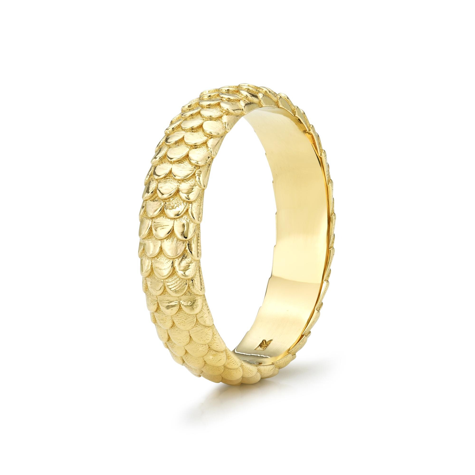 14K Solid Gold Beautiful Snake Band I Viper Gold Band I 5.00 MM Wide ...
