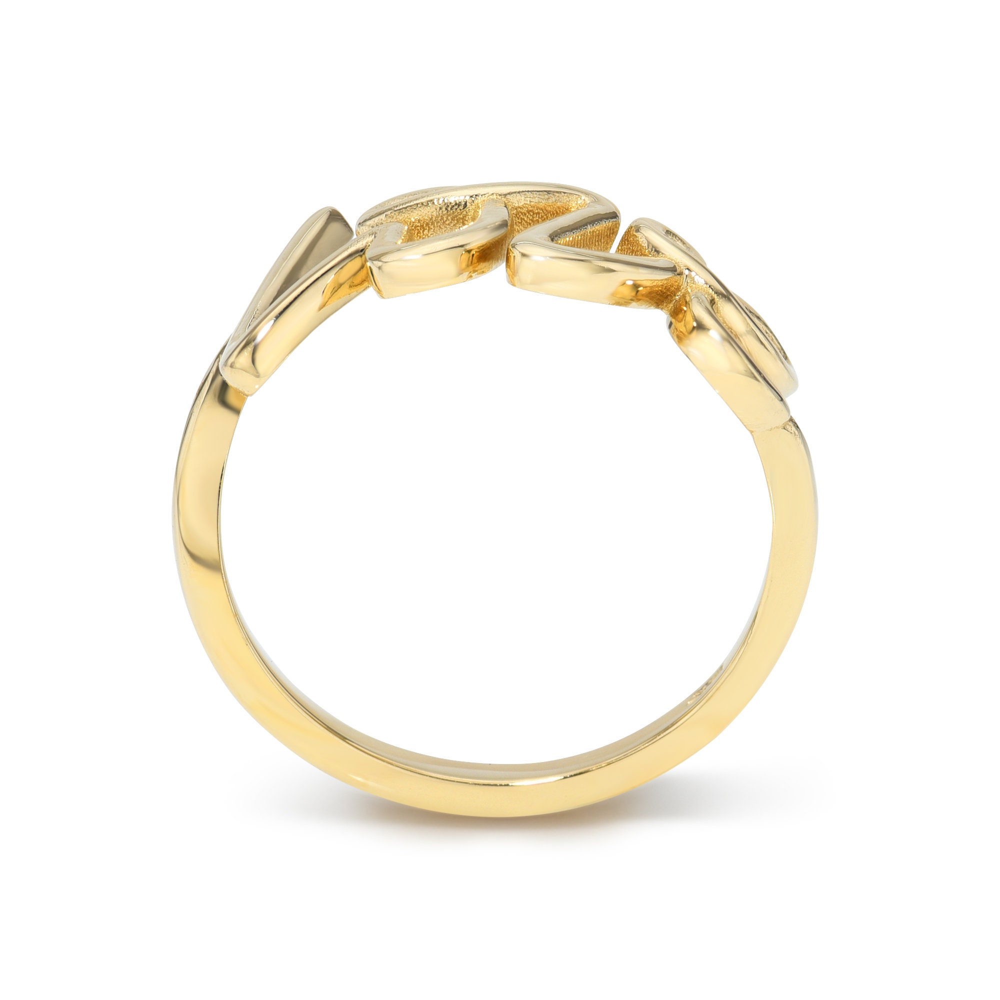 14K Solid Gold Love Ring I Love Script Stackable Band for Women and ...