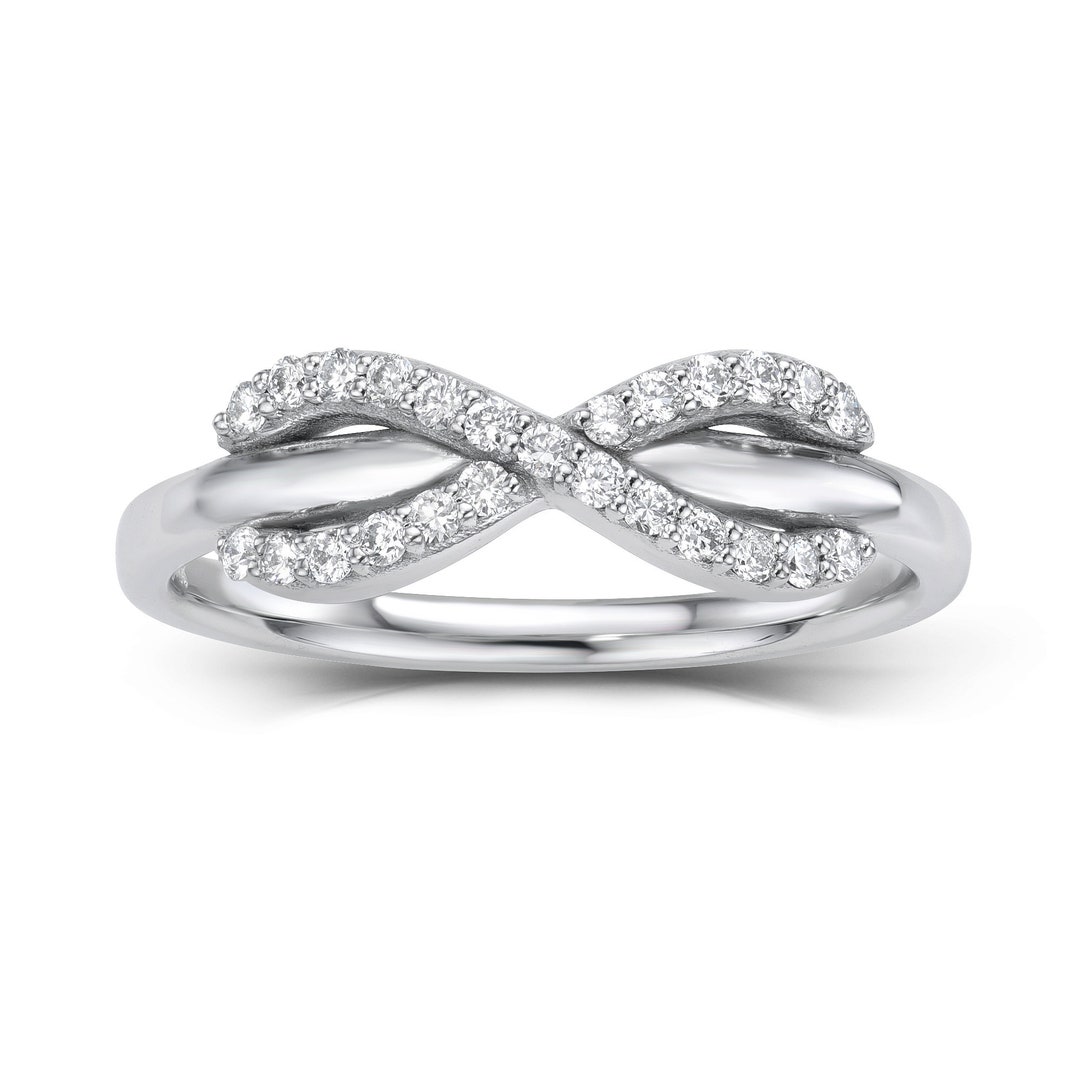 14K Infinity Diamond Ring I Endless Ring I Wedding Ring .25 CTW I ...