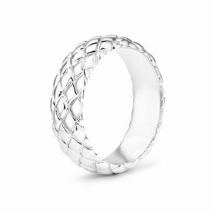 14K Solid Gold Snake Skin Ring I 6.00 MM Wide Pattern Band I Promise ...