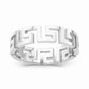 14K Gold Greek Key Ring I Geometric Greek Key Ring I Greek Key Jewelry ...