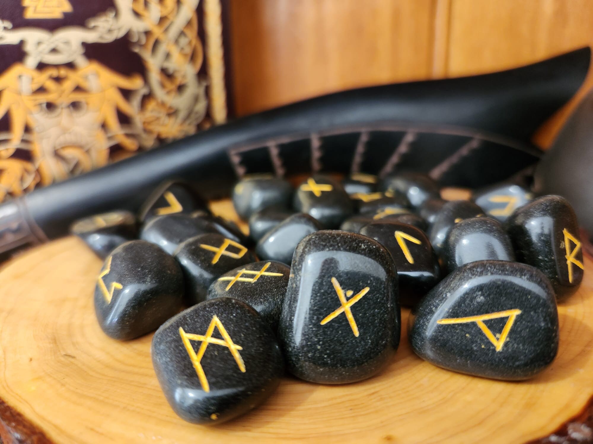 Viking Rune Stones Set Elder Futhark Viking Runes Black - Etsy Australia