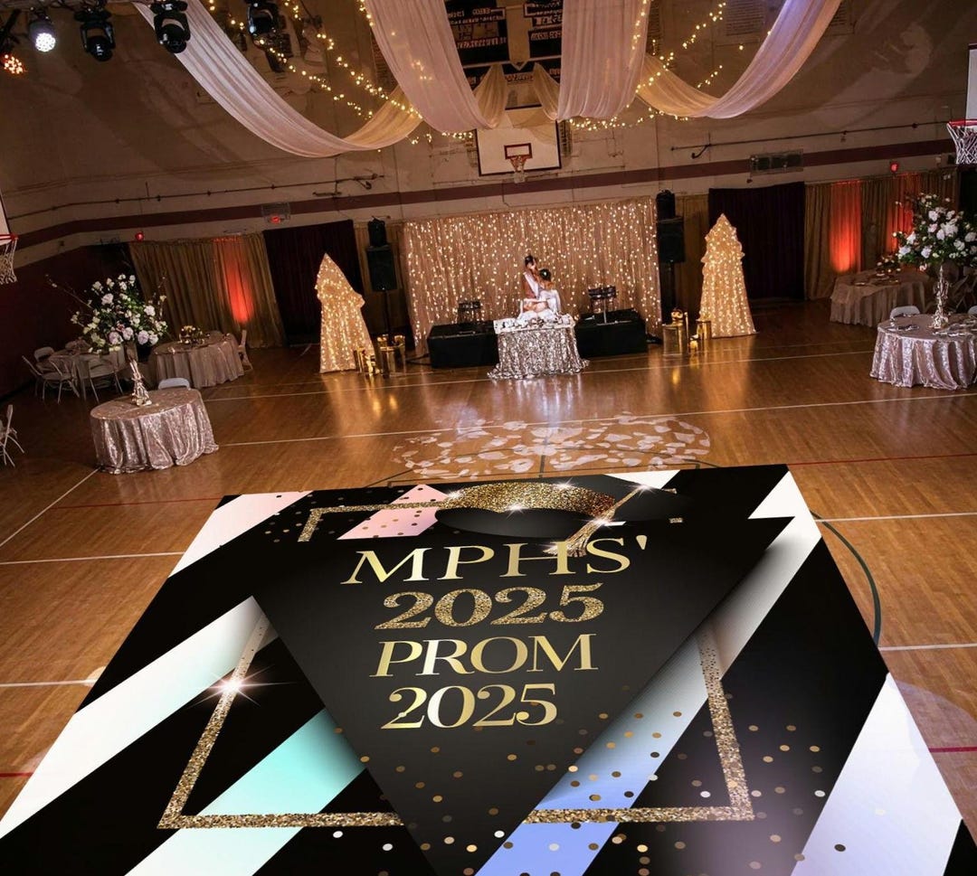 Custom Prom Decal Dancefloor Wrap. Removable Vinyl. Monogram Print ...
