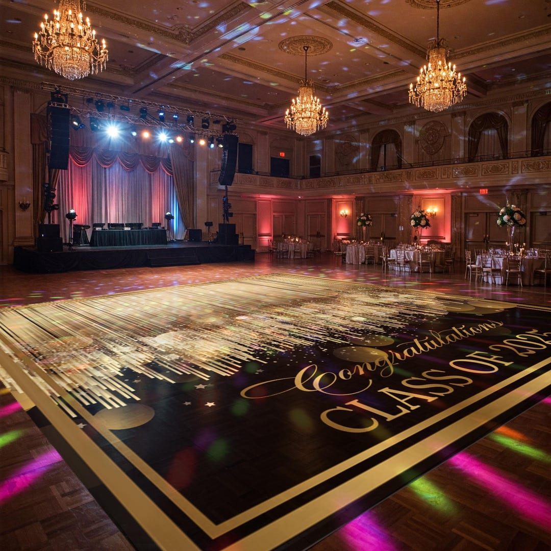 Custom Prom Decal Dancefloor Wrap. Removable Vinyl. Monogram Print ...