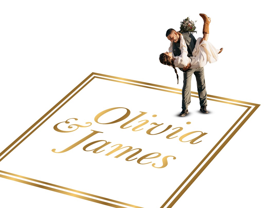 Custom Wedding Decal Dance Floor Wrap. Gloss Removable Vinyl. Monogram ...