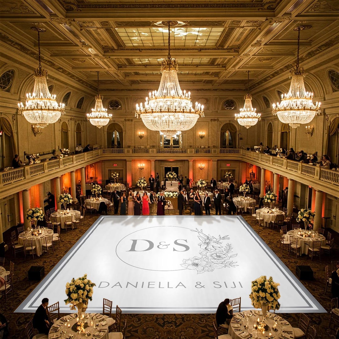 Custom Wedding Dance Floor Decal: Monogram Vinyl Wrap, Gloss Finish - Etsy